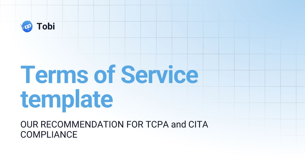 Terms of Service template | Tobi